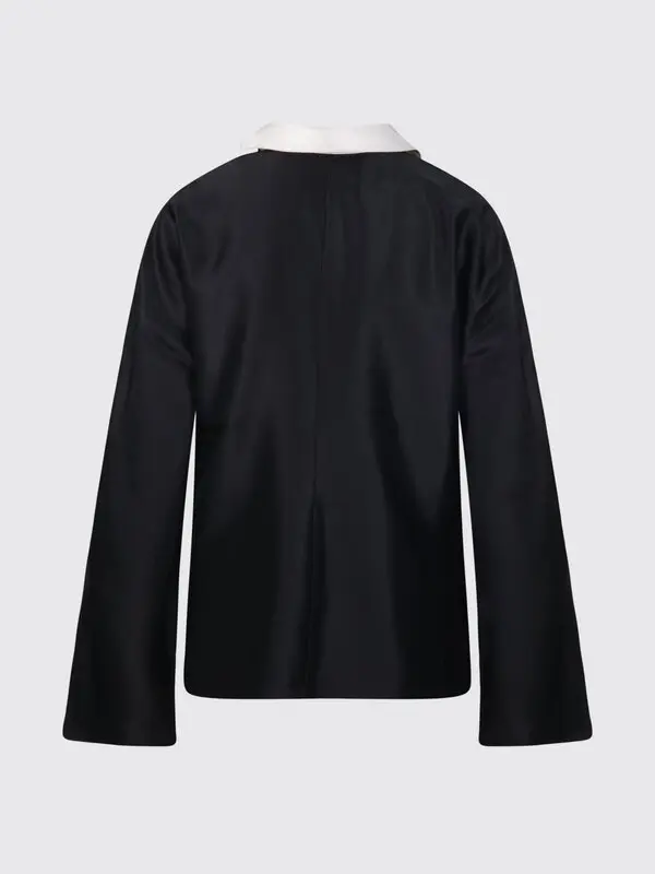 RÓHE Crew Neck Viscose Satin Blouse With Long Sleeves And Dropped Shoulders