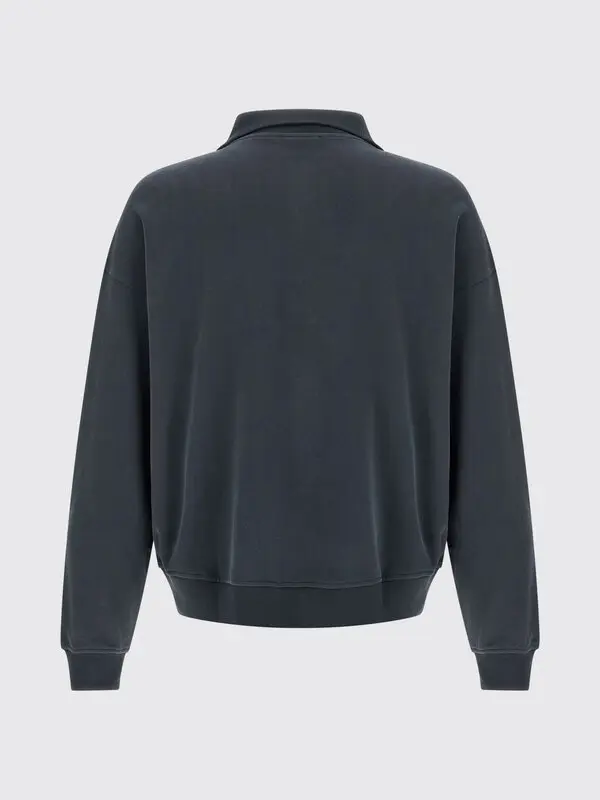 Brunello Cucinelli Cotton Polo Sweatshirt With Applied Crest Patch - Blue