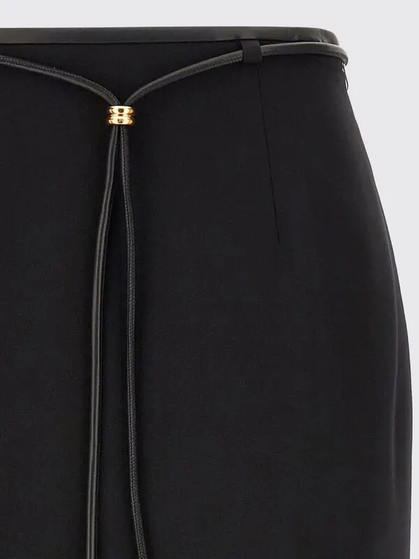 Agnona High-waisted Wool Midi Pencil Skirt With Adjustable Belt