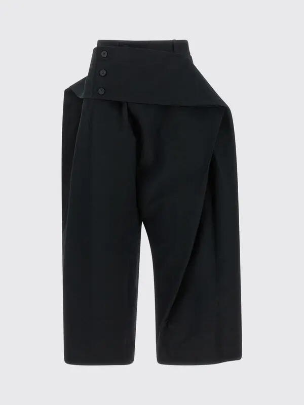 Issey Miyake High-waisted Cotton-blend Wide-leg Trousers With Belt Loops