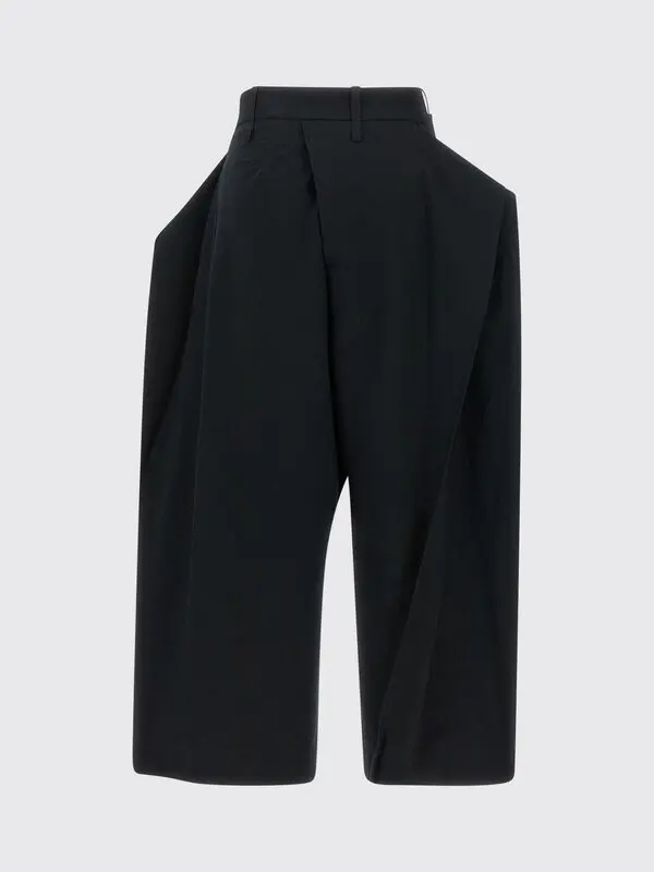 Issey Miyake High-waisted Cotton-blend Wide-leg Trousers With Belt Loops