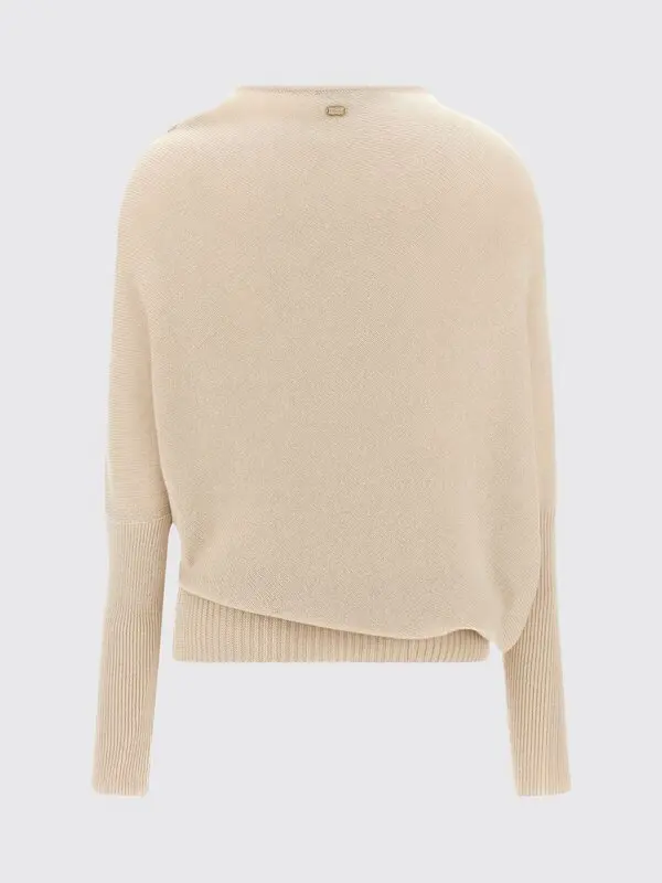 Agnona Long-sleeved Crewneck Jumper In Pure Cashmere With Ribbed Trims