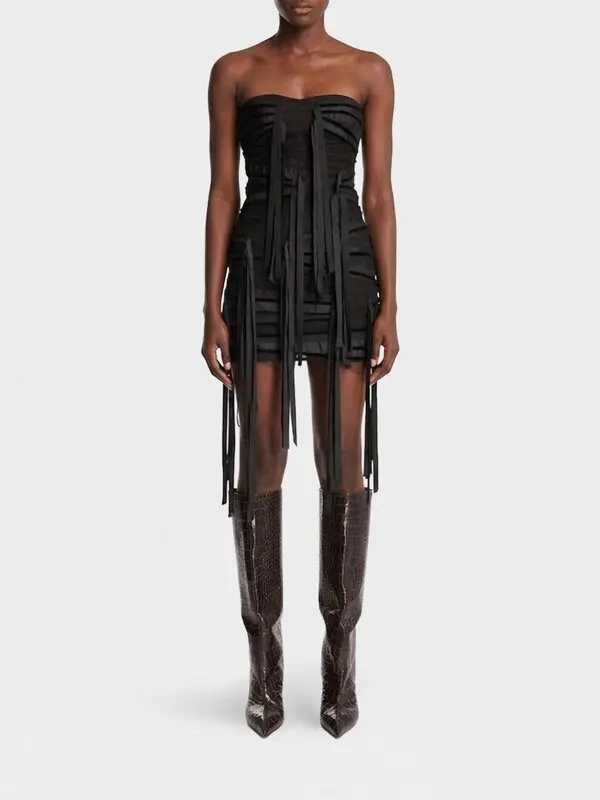 Attico Off-the-shoulder Corset Mini Dress With Sweetheart Neckline
