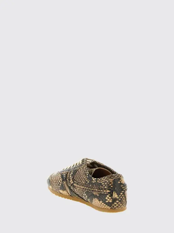 Dries Van Noten Python-print Calfskin Leather Low-top Sneakers - Beige