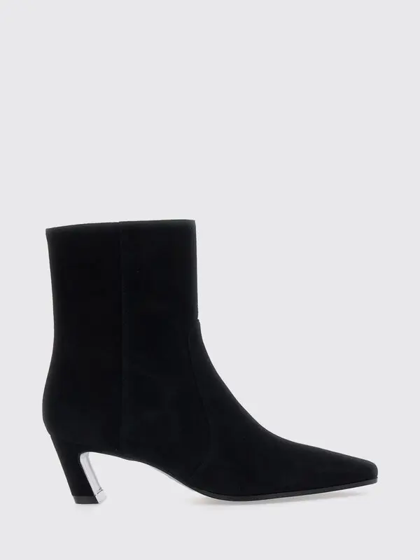 STUART WEITZMAN Suede Ankle Boots With Flared Mid-heel