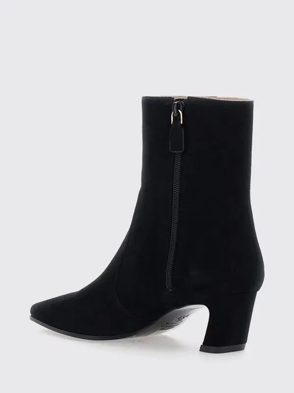STUART WEITZMAN Suede Ankle Boots With Flared Mid-heel
