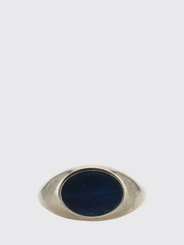 Dries Van Noten Oval Stone Ring In Brushed Brass