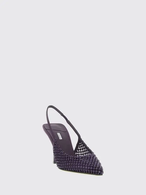 LE SILLA Gilda Crystal-embroidered Satin And Mesh Slingback Pumps