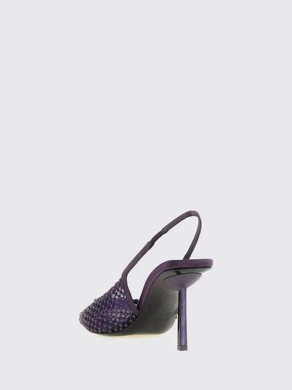LE SILLA Gilda Crystal-embroidered Satin And Mesh Slingback Pumps