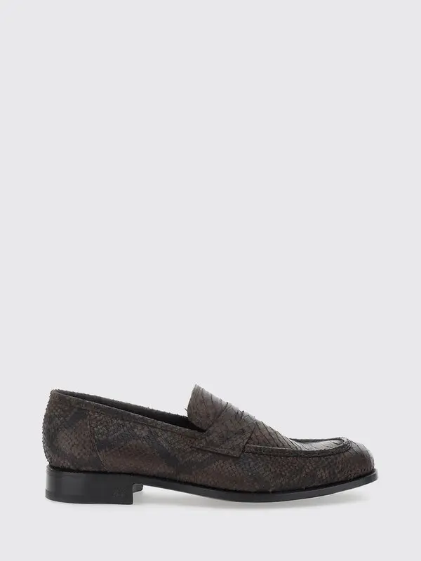 LIDFORT Python-print Cowhide Leather Penny Loafers