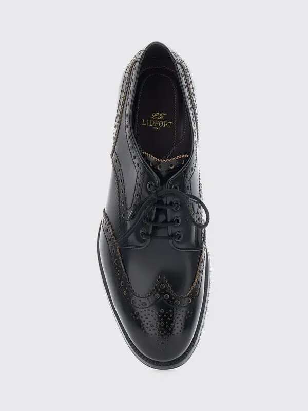 LIDFORT Smooth Leather Wingtip Brogue Derby Shoes