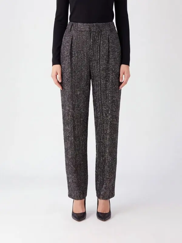 Missoni High-waisted Wide-leg Viscose Blend Trousers With Pleats