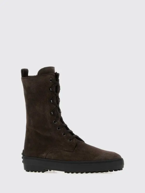 TOD'S Gommino Suede Boots With Wool Interior And Pebble Sole