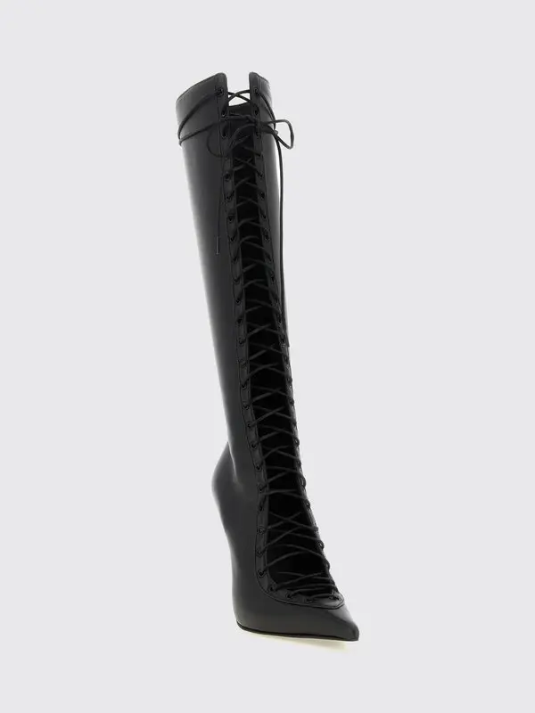 LE SILLA Colette Lace-up Knee-high Boots In Smooth Lambskin Leather
