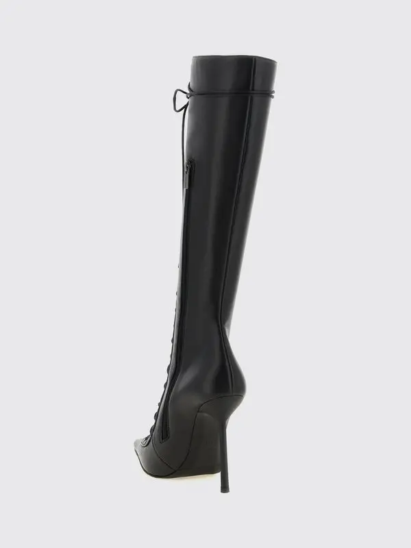 LE SILLA Colette Lace-up Knee-high Boots In Smooth Lambskin Leather