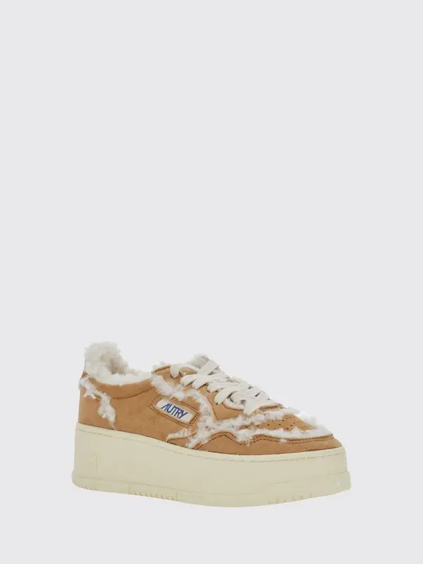 AUTRY Medalist Platform Low Suede And Shearling Trainers