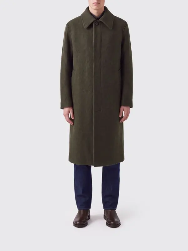 SUNFLOWER Knee-length Single-breasted Wool-blend Coat With Concealed Closure