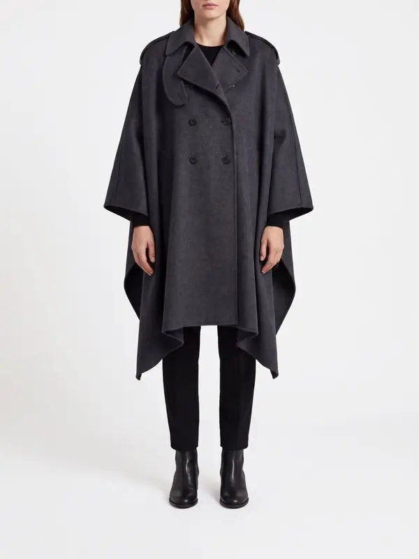 RÓHE Double-breasted Wool And Cashmere Coat With Asymmetric Hem - Grey