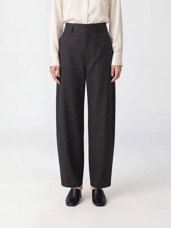 LEMAIRE High-waisted Wide-leg Cotton Trousers