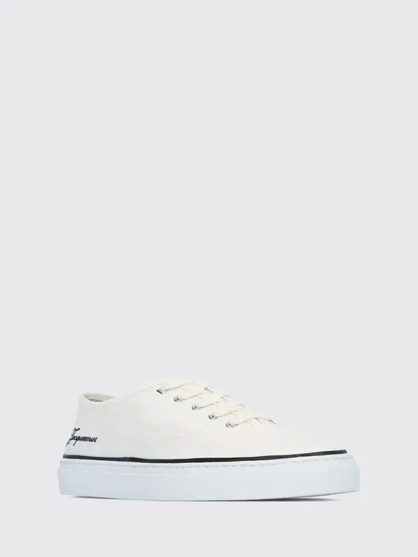 Jacquemus Féfé Cotton Canvas Trainers With Contrasting Embroidered Logo