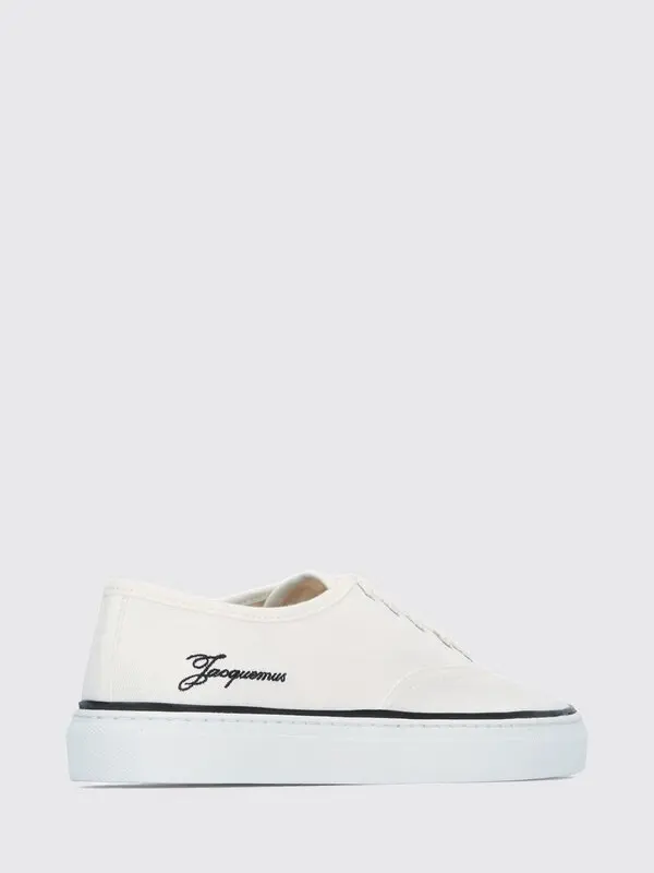 Jacquemus Féfé Cotton Canvas Trainers With Contrasting Embroidered Logo