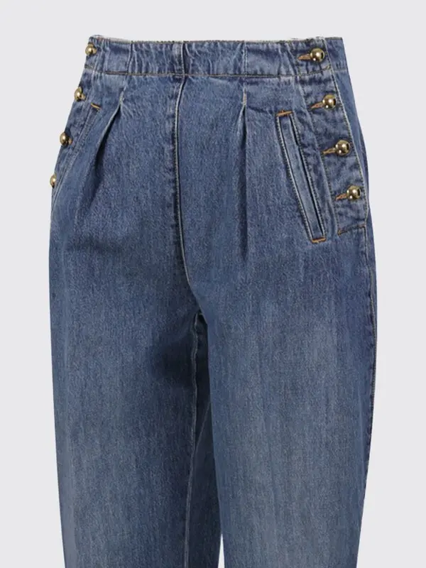 DARKPARK High-waisted Baggy Jeans In Cotton Denim With Pleats