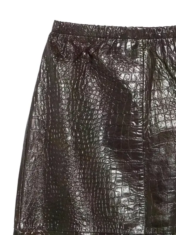 ALYSI Croc-effect Leather Midi Skirt