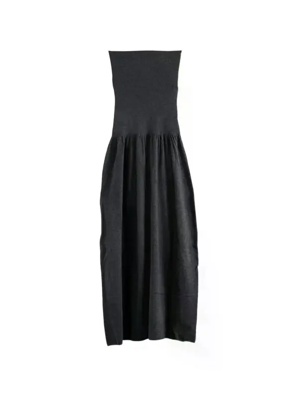 AMOMENTO Strapless Gathered-waist Maxi Dress