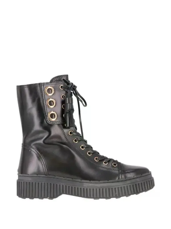 TOD'S Tassel-detail Lace-up Boots - Black
