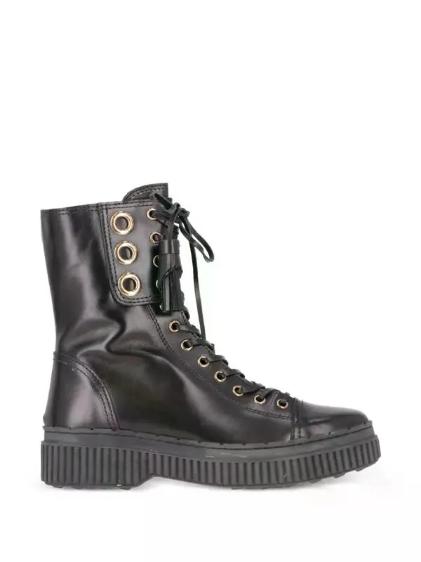TOD'S Tassel-detail Lace-up Boots - Black