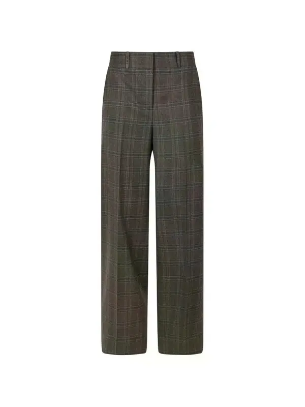 Peserico Check-pattern Wide-leg Trousers