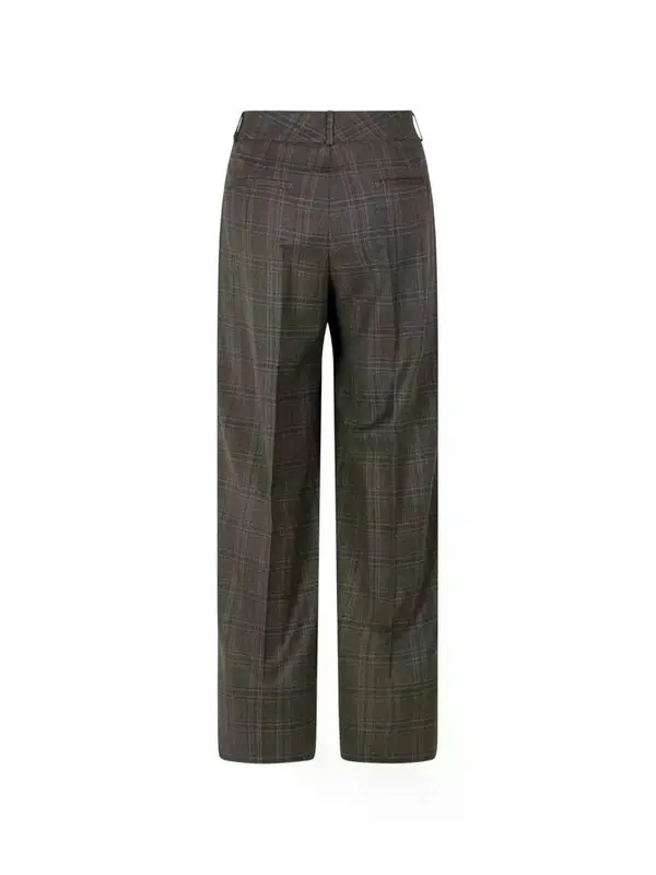 Peserico Check-pattern Wide-leg Trousers