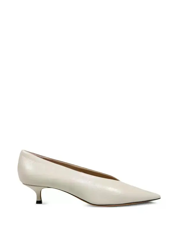 Le Monde Beryl Babouche Pointed-toe Kitten-heel Pumps - Neutrals