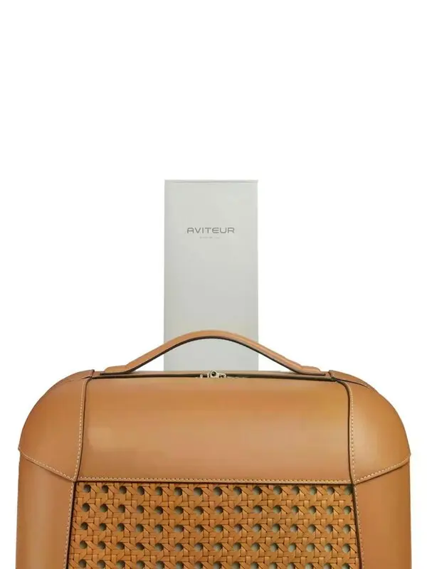 AVITEUR Cannage Woven-leather Carry-on Bag
