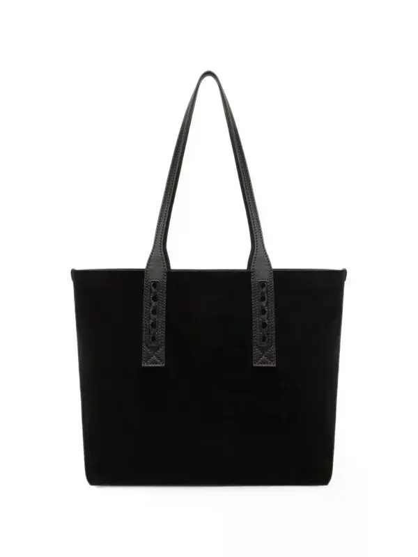 AVITEUR Woven-handle Suede Tote Bag