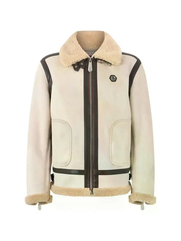 Philipp Plein Faux-shearling-trim Panelled Jacket