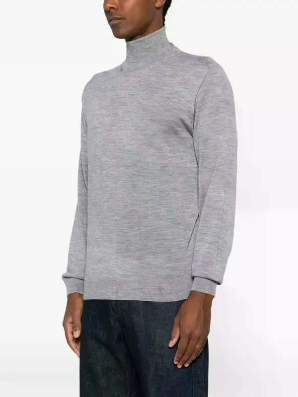 Canali Roll-neck Wool Sweater - Grey