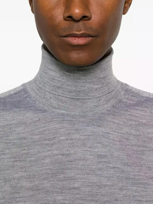 Canali Roll-neck Wool Sweater - Grey