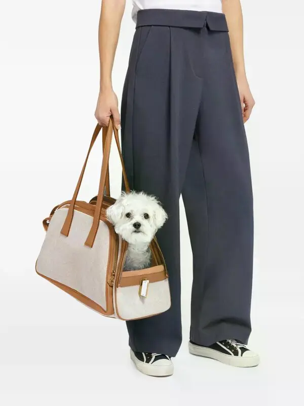 AVITEUR Leather-trim Canvas Pet Carrier