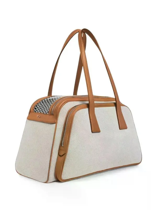 AVITEUR Leather-trim Canvas Pet Carrier