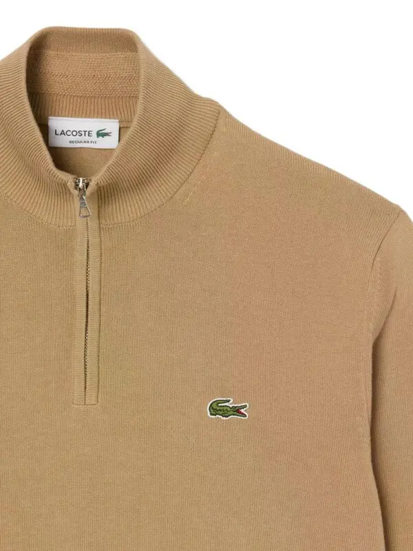 Lacoste High-neck Cotton Sweater With Zipper