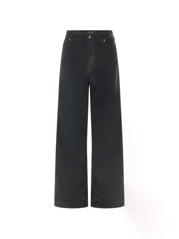 LOIS Corduroy Wide-leg Trousers - Black