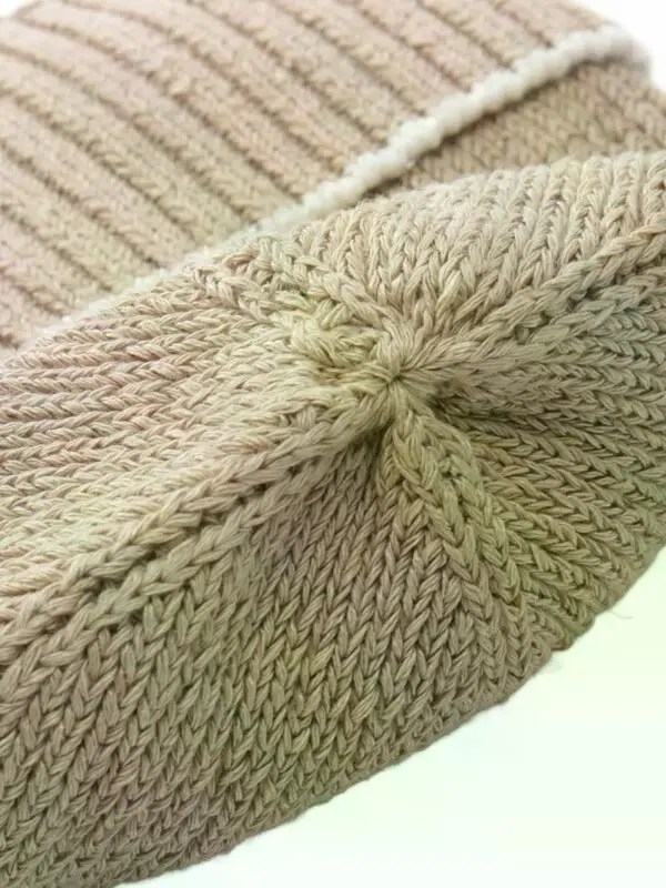 Loewe 2010s Anagram-patch Knit Beanie Hat - Neutrals