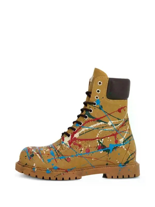 Philipp Plein Nubuck Boots Dripping Skull - Neutrals