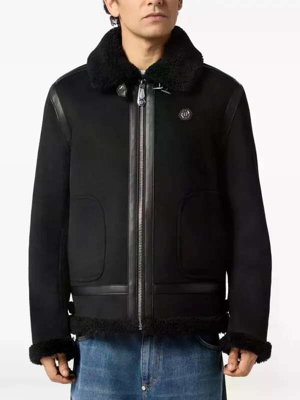 Philipp Plein Faux-shearling Trimmed Jacket