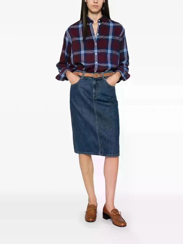 Gant Double-button Denim Midi Skirt