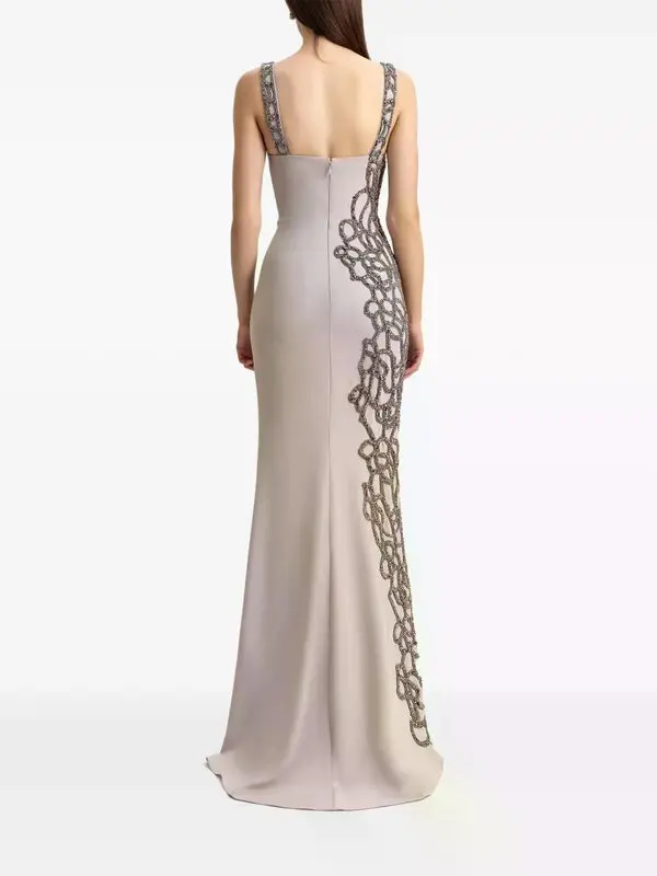 GEMY MAALOUF Asymmetrical Bead-embellished Gown