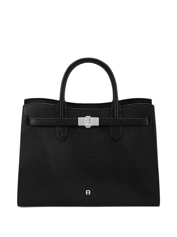 AIGNER Large Farah Logo-plaque Grained Leather Tote Bag