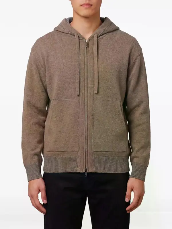 ROBERTO COLLINA Merino Wool Zip-up Hoodie