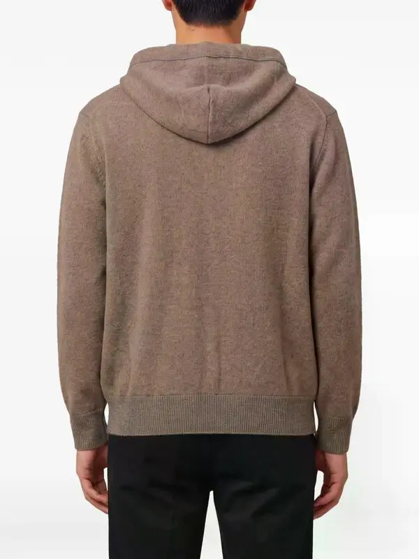 ROBERTO COLLINA Merino Wool Zip-up Hoodie